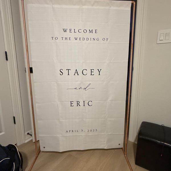 Fabric Wedding Welcome Sign Modern Wedding Welcome Sign Fabric Linen ...