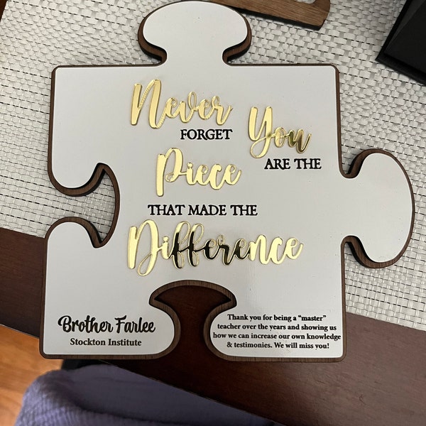 Personalized Retirement Puzzle Piece Gift: Farewell Keepsake - Etsy