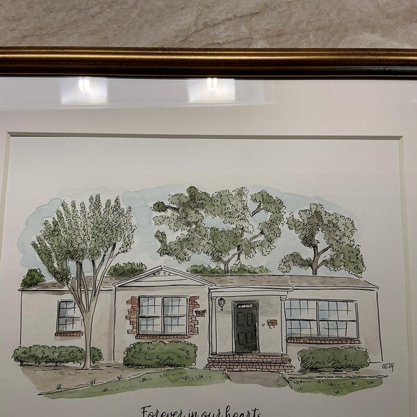 Custom House Hand-drawn Sketch 8x10 Pen Ink Drawing Doodle Bar Home ...