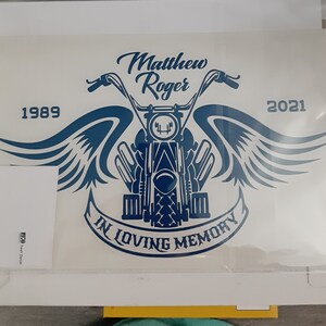 Personalized Memorial Decal Motorcycle Wings Vinyl Decal Window Decal ...