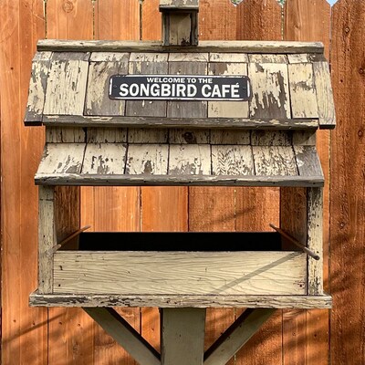 Bird Feeder Sign Welcome to the Songbird Cafe Backyard Songbird Décor ...