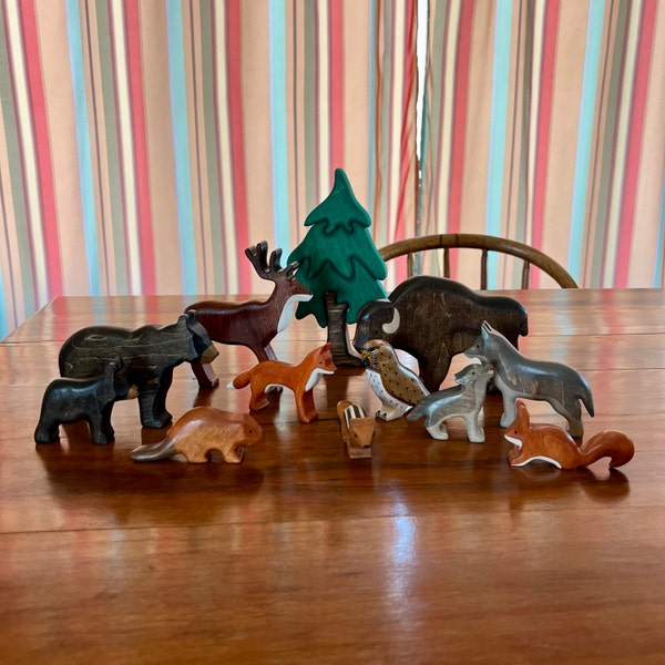 Christmas Play Set 6pcs Wooden Toy Set: Santa, Reindeer, Sleigh, and ...