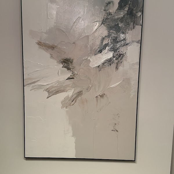 3dframed Ivory Plaster Textured Wall Art White Minimalist Painting on ...