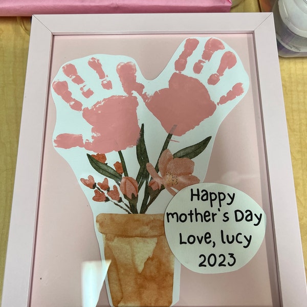 Mothers Day Flower Handprint Art Bundle, Printable | Mom Craft Gift ...