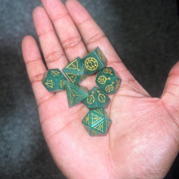 Green Lightning DND D20 Dice, Resin Sharp Edge Dice Set, D&D Dice Set ...