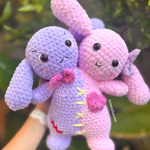 Crochet Pattern Two Headed Plushie, Bunny, Bear, Halloween, Kawaii ...