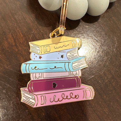 Book Lovers Gold Enamel Keychain - Etsy