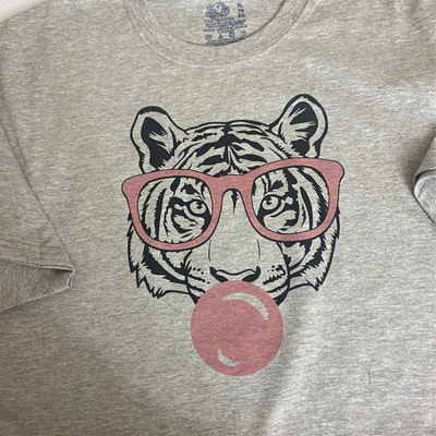 Tiger Svg, Tiger With Glasses Bubble Gum, Cricut, Funny Wild Animal ...