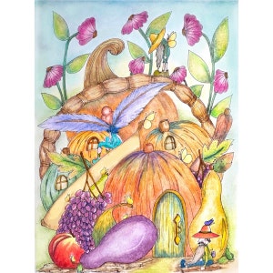 Fairy's Gourd House Coloring Page printable Adult - Etsy