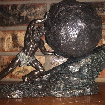 Sisyphus Statue.sisyphus Who Pushes the Eternal Boulder. - Etsy