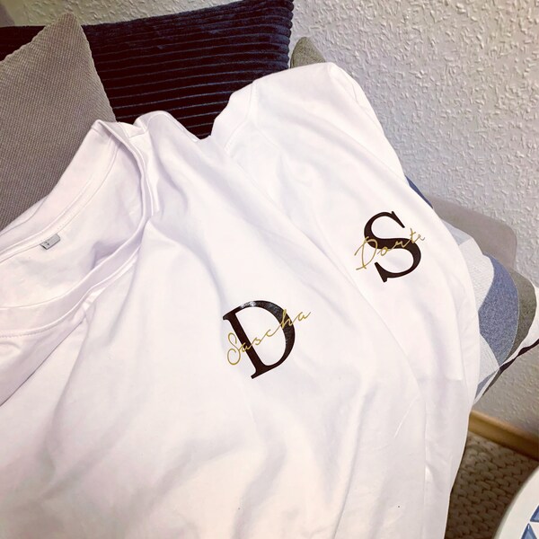 Partner T-shirts With Letters and Names | Matching T-shirts | Partner T ...