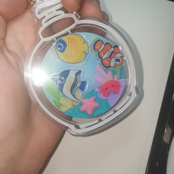 Soap Bottle Nostalgic 3.5 Inch Shaker Acrylic Charm Aquarium Fish ...