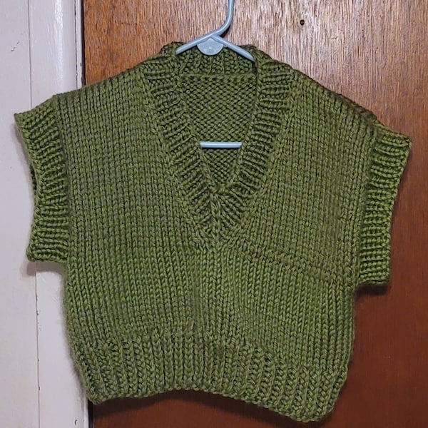 Knit Oversized Chunky Slipover Vest Easy Knitting Pattern Beginner Vest ...