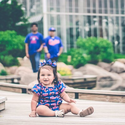 Girls Chicago Cubs Romper, MLB Romper, Bubble Romper, Long Sleeve ...