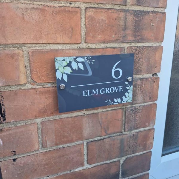 Custom Signs Modern Anthracite Grey House Door Number Plaque 20cm X ...
