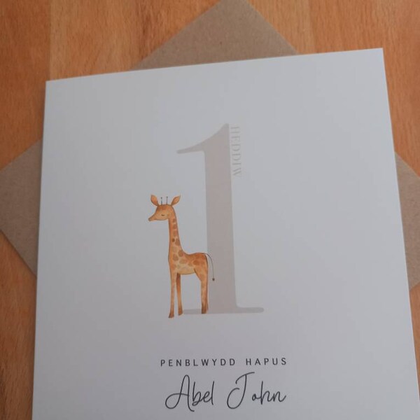 Welsh Personalised Birthday Card, Penblwydd Hapus, Welsh Greeting Card ...