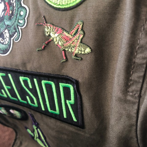 Grasshopper Embroidered Iron on Patch - Etsy