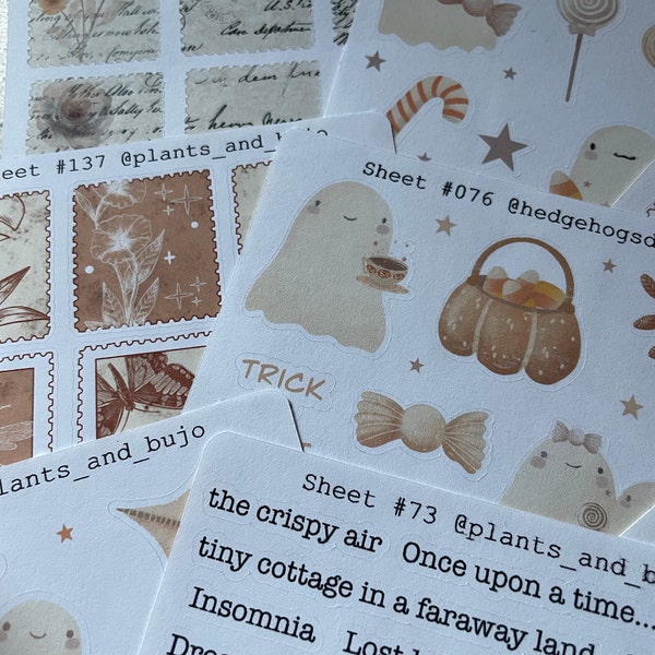 Academia Sticker Sheet, Light and Dark Academia Sticker, Book Stickers ...