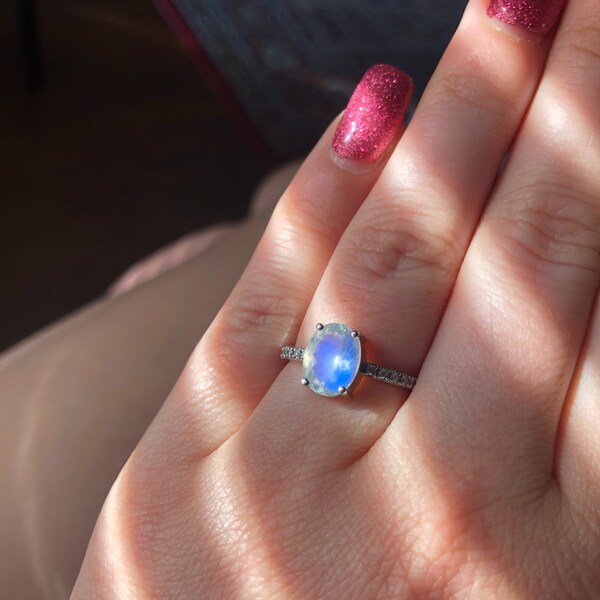 Ice Moonstone Wedding Ring Set, Moonstone Diamond Ring Set, Fairytale ...