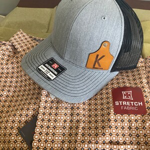YOUR BRAND Leather Ear Tag Trucker Hat Personalized With - Etsy