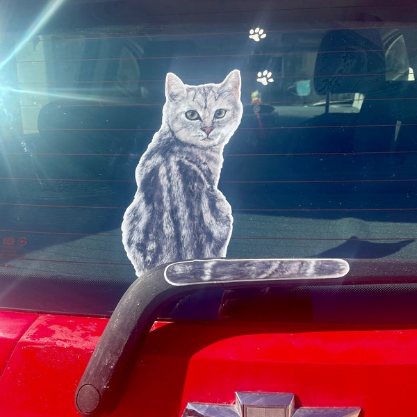 Siamese Cat Rear Window Wiper Wagging Tail Sticker - Etsy