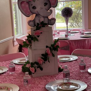 Watercolor Girl Elephant Clip Art Floral Little Peanutpink | Etsy