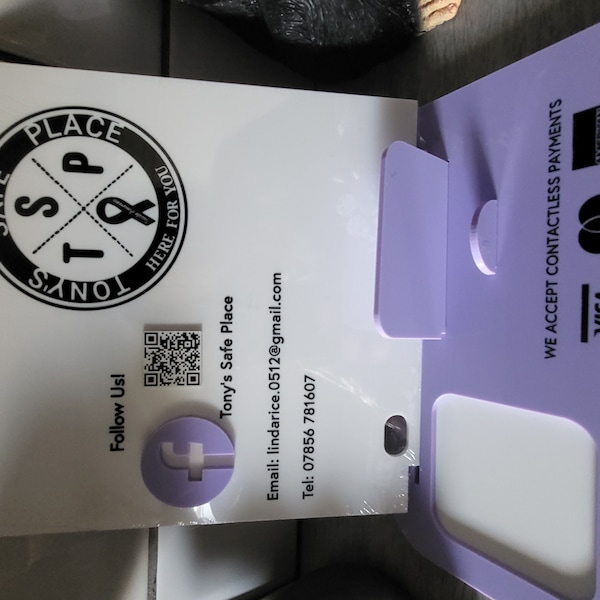 Frosted Social Media & Square Reader Holder Stand (acrylic and Wood ...