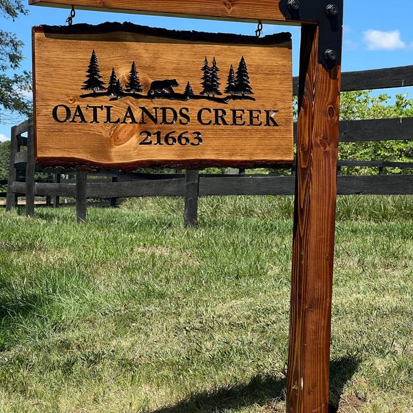 Rustic Live Edge Home Address Sign, Wooden Carved Address Sign, Custom ...