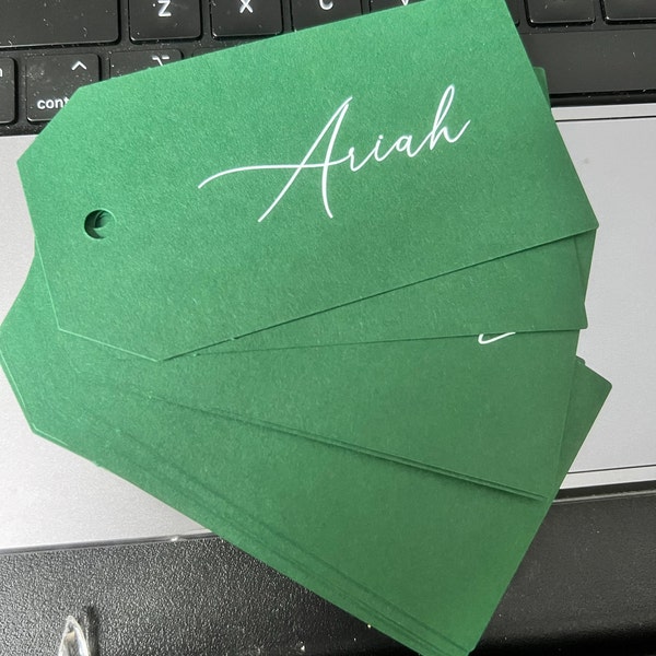 Name Tag Cards, Printed Bridesmaid Gift Tags, Navy Blue Favor Tags ...