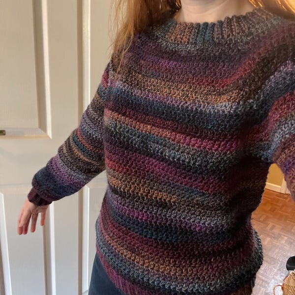 CROCHET PATTERN & VIDEO/ Athabasca Falls Pullover /easy Raglan Crochet ...