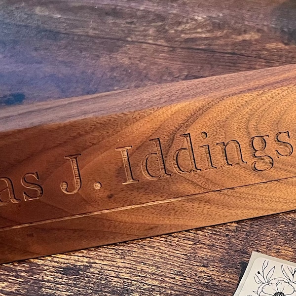Wood Name Block (11.75") - Engraved Desk Sign, Personalized New Office ...
