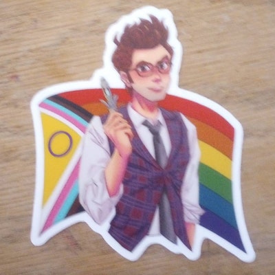 Pride Flag 14th Doctor Sticker, David Tennant, Doctor Who, Fourteenth ...