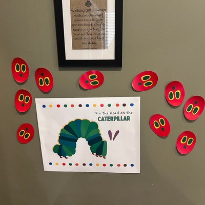 Very Hungry Caterpillar Birthday, Party Game, Pin the Head on the ...
