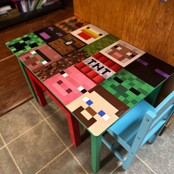 Jumbo 8-inch Pixel Mine-style Blocks 4-PACK - Printable Block Faces for ...