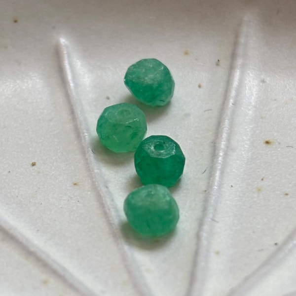 Natural Emerald Beads 10 to 1000 Pieces 4 Mm Size Zambian Cut Faceted ...