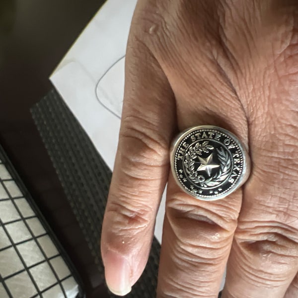 Seal of Texas State Handmade 3D Ring Solid Sterling Silver 925 - Etsy