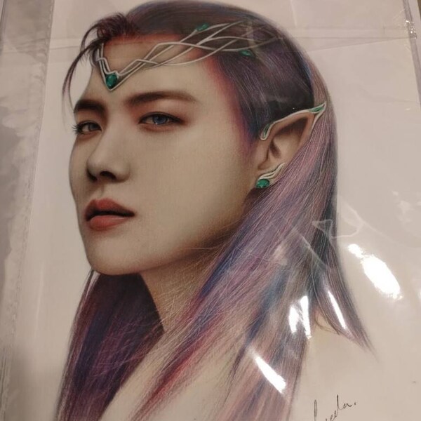 BTS J-hope ‘elf Prince’ Themed Colored Pencil Drawing : PRINT From ...