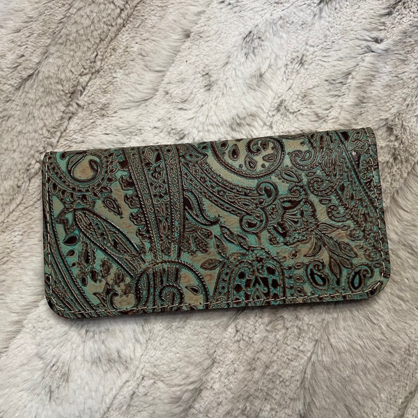 Western Genuine Leather Checkbook Cover - Etsy