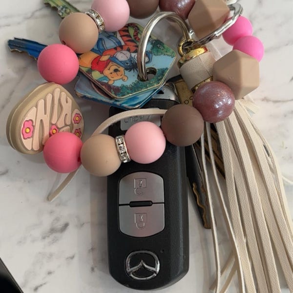 Silicone Retractable Beaded Badge Reel, Beaded Keychain, Nursing Badge ...