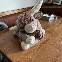 3in1 Highland Cow Folding Baby Blanket Crochet Pattern Scottish Cow ...