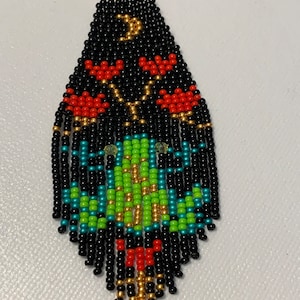 Raven Bead Earrings Pattern Pdfbrick Stitch Seed Bead Digital ...