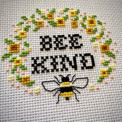 Bee Kind Digital PDF Pattern Cross Stitch Pattern Stay at - Etsy