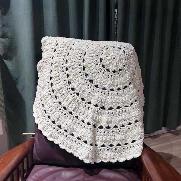 Round Crochet Blanket Pattern: Lacy Shell Design (digital PDF Download ...