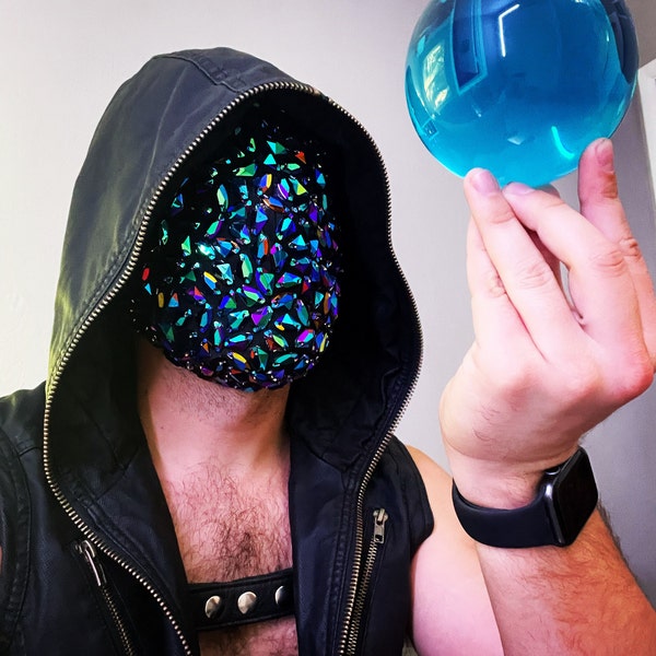 Sea Monster .. Custom Masquerade Mask Handmade Covered in Multi Color ...