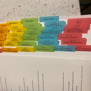 SNABAFIED Cooper Tabs BCBA Exam Study Materials Cooper Textbook Tabs ...