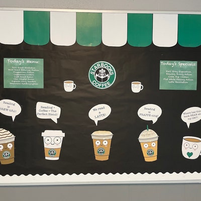 Math Coffee Shop Bulletin Board Kit, Back to School Classroom/door ...