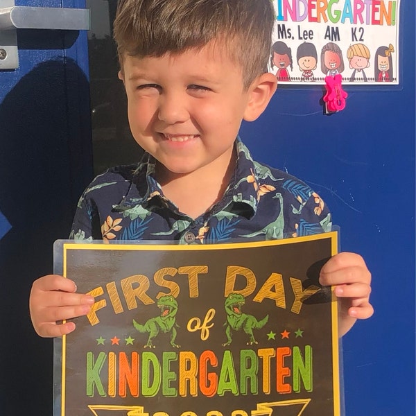 First Day of Kindergarten Printable Sign - Boys 1st Day of School ...
