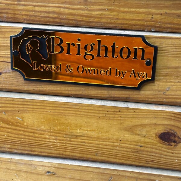 Stable Name Plate / Plaque Cut Out Traditional W/modern Twist Design ...