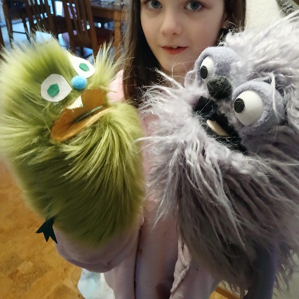 Furry Monster Puppet PDF Sewing Pattern - the Beasley Puppet With ...