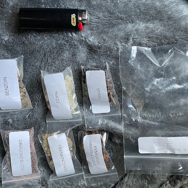 Resin Incense Sampler Set of 6: Frankincense - Myrrh - Opoponax ...